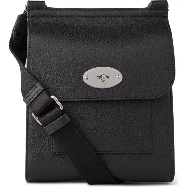 Mulberry Small Antony Leather Crossbody Bag - Black-Silver